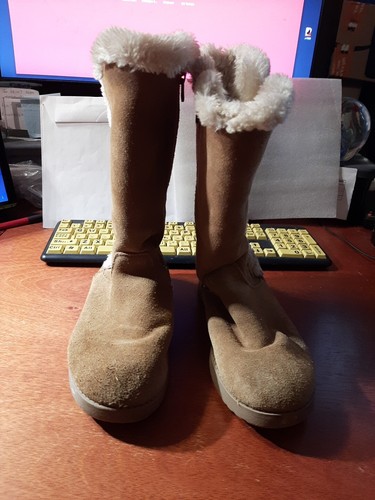 Target Women Faux Fur Lining Brown Genuine Suede Winter Boots RN 17730 ...