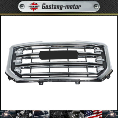 Front Bumper Grille Fit For 2016-2019 GMC Sierra 1500 With Chrome ...
