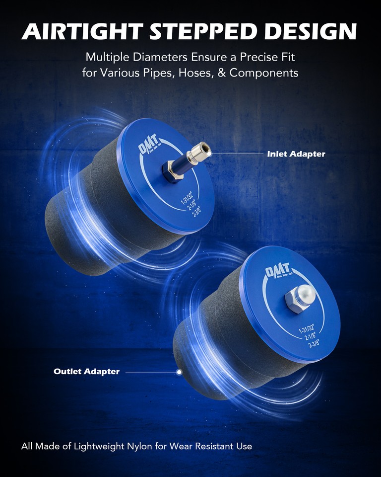 OMT 10pc Turbo System Leakage Tester Kit Turbo Boost Air Pressure Leak ...