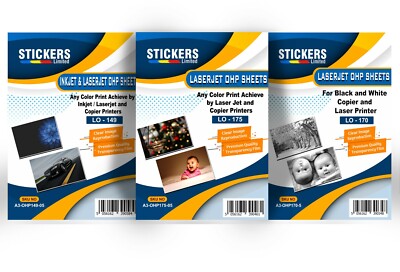 100 x OHP sheets for Overhead Projector 80 micron Transparent Printable ...