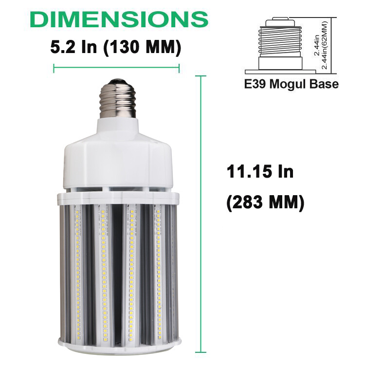 54W 75W 100W 120W LED Bulb Lights Corn Lamp 5000K E39 Base DLC UL ...