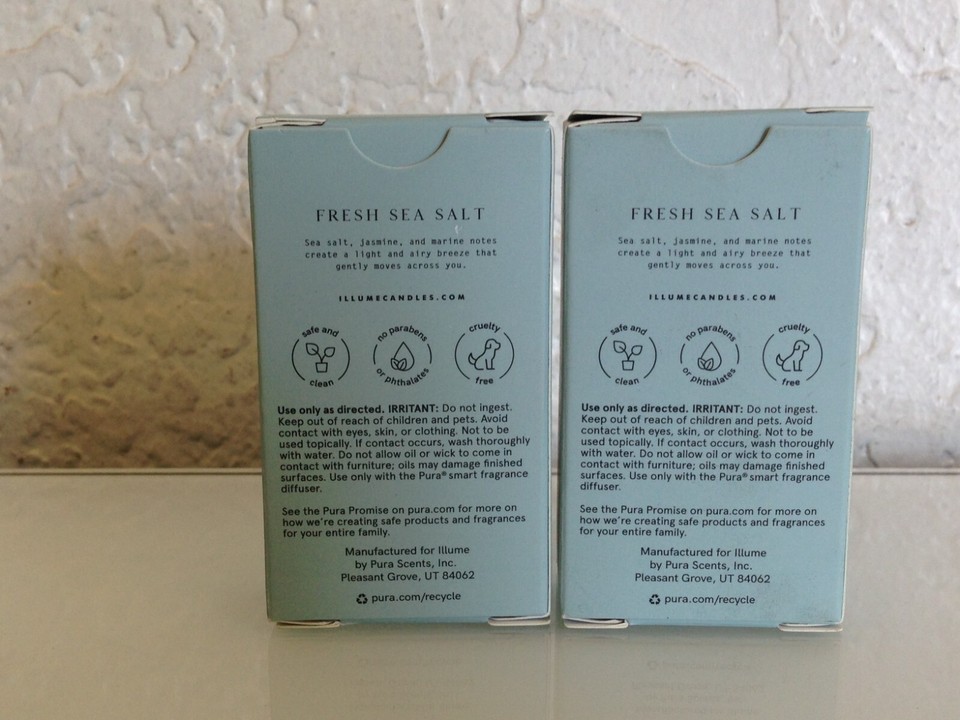 Pura Fresh Sea Salt Illume Diffuser Refill – 0.33 fl oz/10mL Each, 2 ...