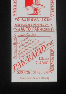 1950s Auto-Pak Machine Pak-Rapid Packaging Equipment 530 N 21st ...