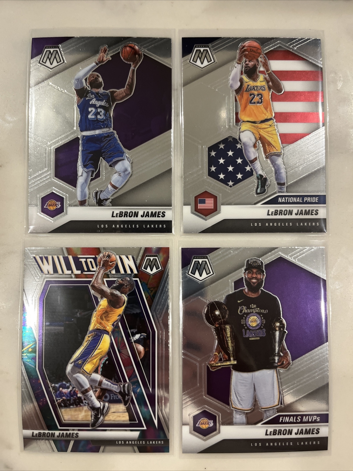 2020-21 Mosaic LeBron James Base + Will To Win + National Pride ...