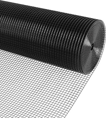 KANERS Black Vinyl Coated Wire Mesh PVC Hardware Cloth 1/2 in 24”X100 ...