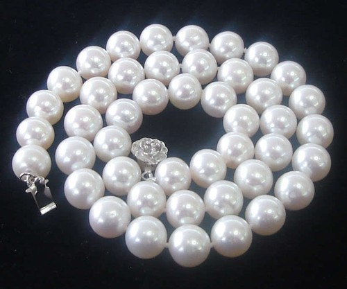 Long 18" 24" 36" 48" 8mm / 10mm White Akoya Shell Pearl Round Beads ...