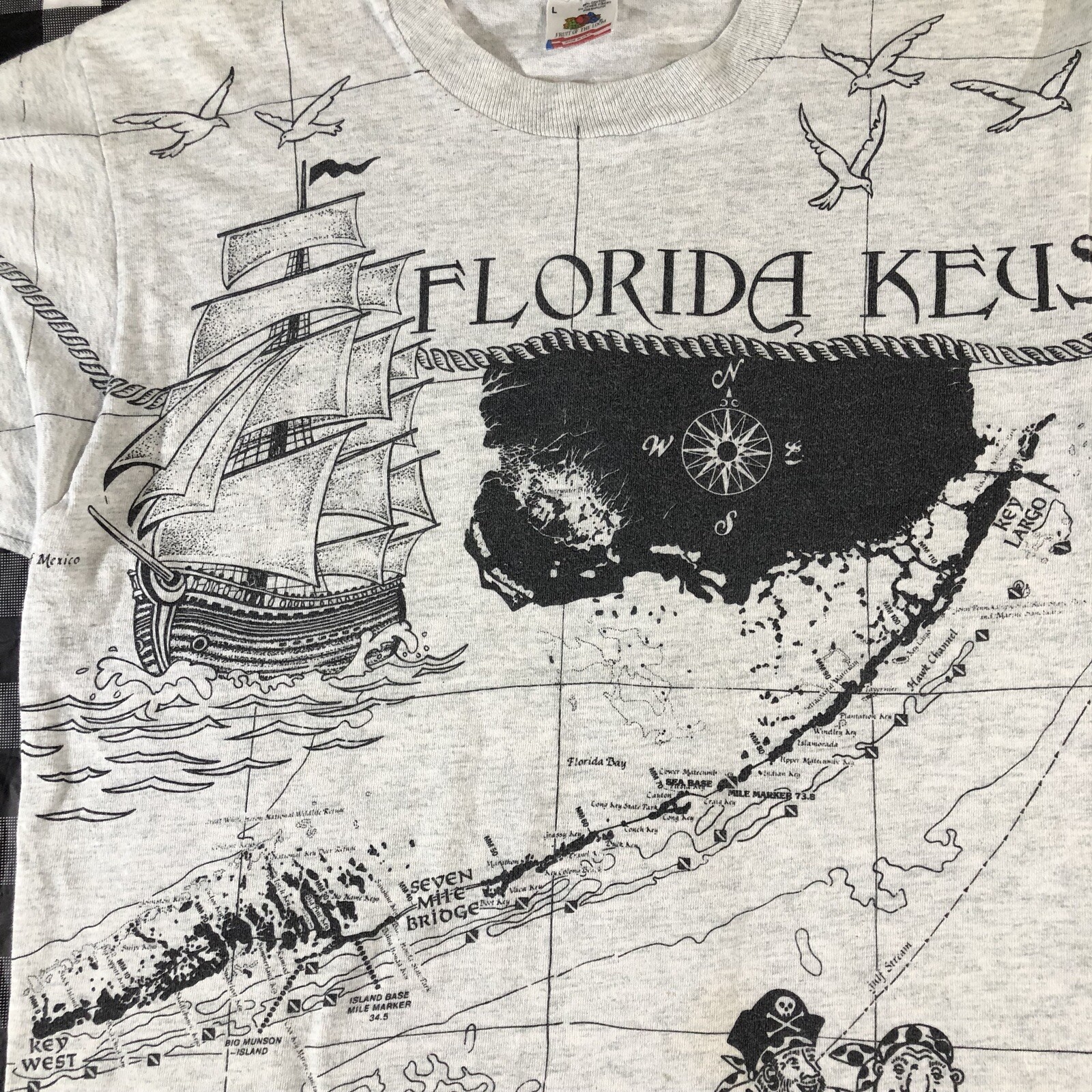 Pirates Florida Keys Treasure Map All Over Print Vint… - Gem