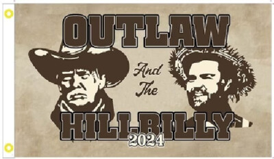 3X5 TRUMP VANCE 2024 THE OUTLAW AND THE HILLBILLY 2024 FLAG BANNER W ...