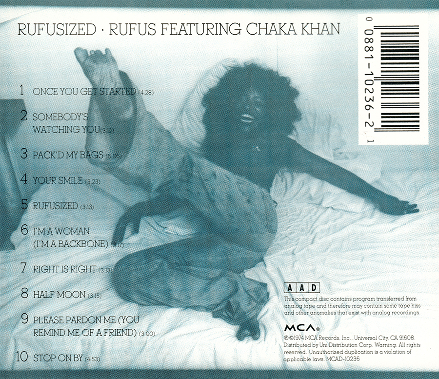 Rufus ~ Rufusized (1974) Featuring Chaka Khan CD 1991 MCA Records ...