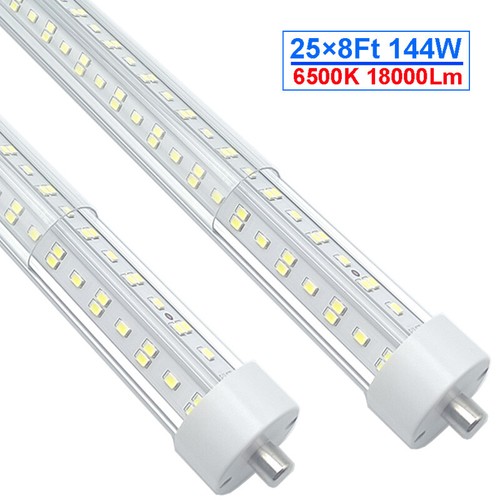 12/25 Pack 8' Led Bulbs Single Pin 144W FA8 8 Foot LED Tube Light ...