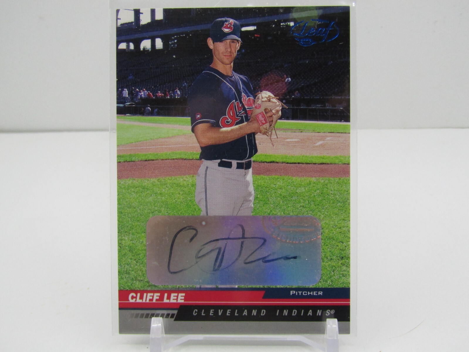 CLIFF LEE 2005 LEAF BLUE PARALLEL AUTOGRAPH AUTO! #05/25! SP! CLEVELAND ...