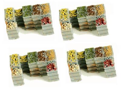 Wooden Fruit Crates filled with Produce N Scale Finished Produce Crates ...