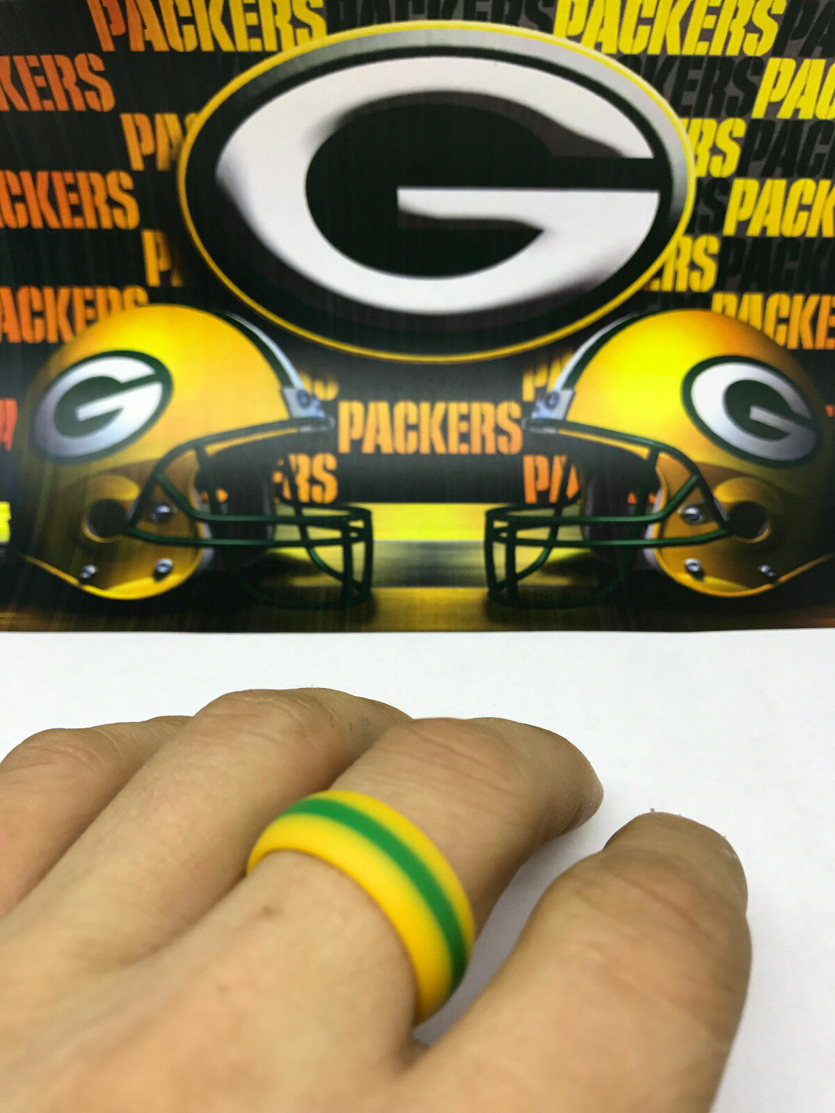 SAR -SAFE ACTIVE RINGS 8mm Yellow Green Packers Team Silicon Wedding ...