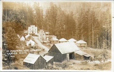 RPPC of St Martin’s Hot Springs & Buildings at Carson Washington 1920 ...