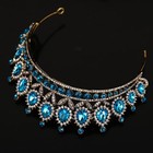 Vintage Silver Blue Crown Tiara real metal gift birthday diadem Aqua ...