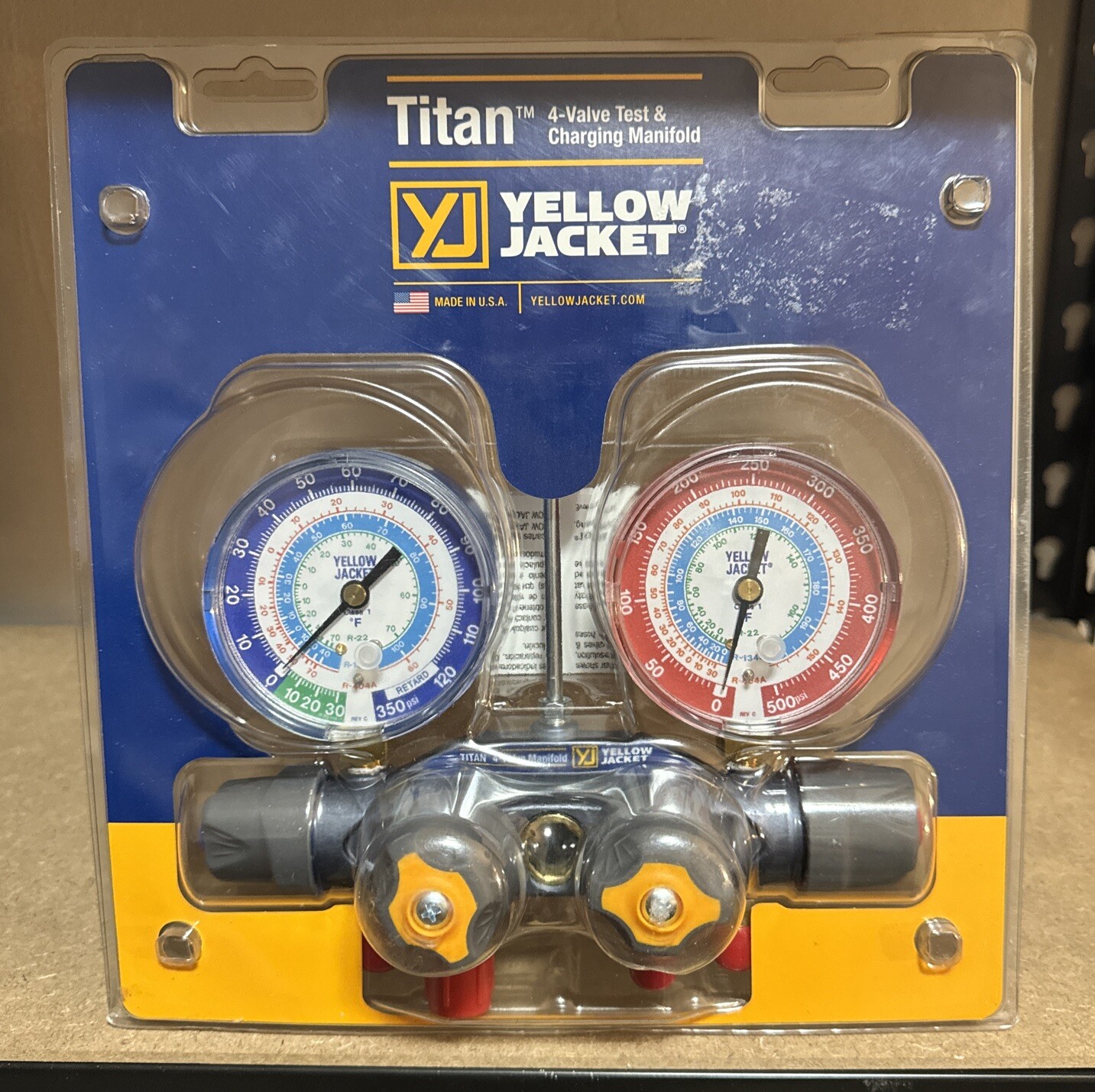 Yellow Jacket 49983 Mechanical Manifold Gauge Set,4-Valve 686800499833 ...