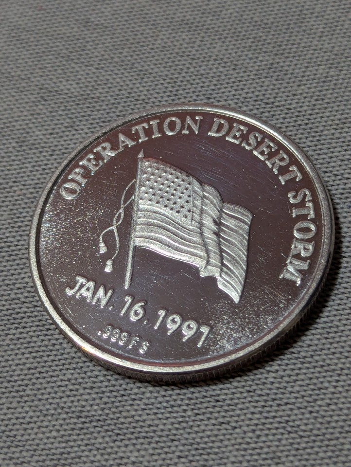 Operation Desert Storm United States Air Force 999 Fine Silver Round 1 ...