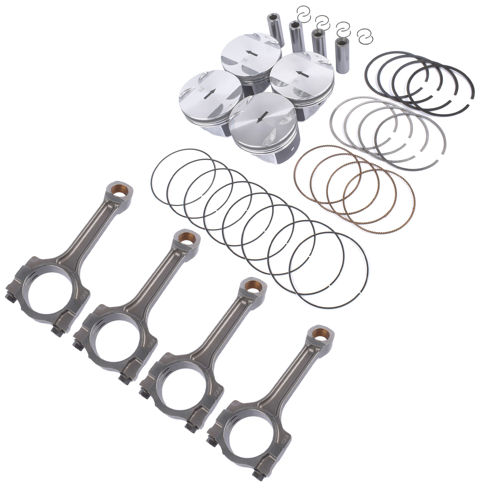 Engine Pistons+Rings Connecting Rod Kit for GMC Terrain Chevy Equinox ...