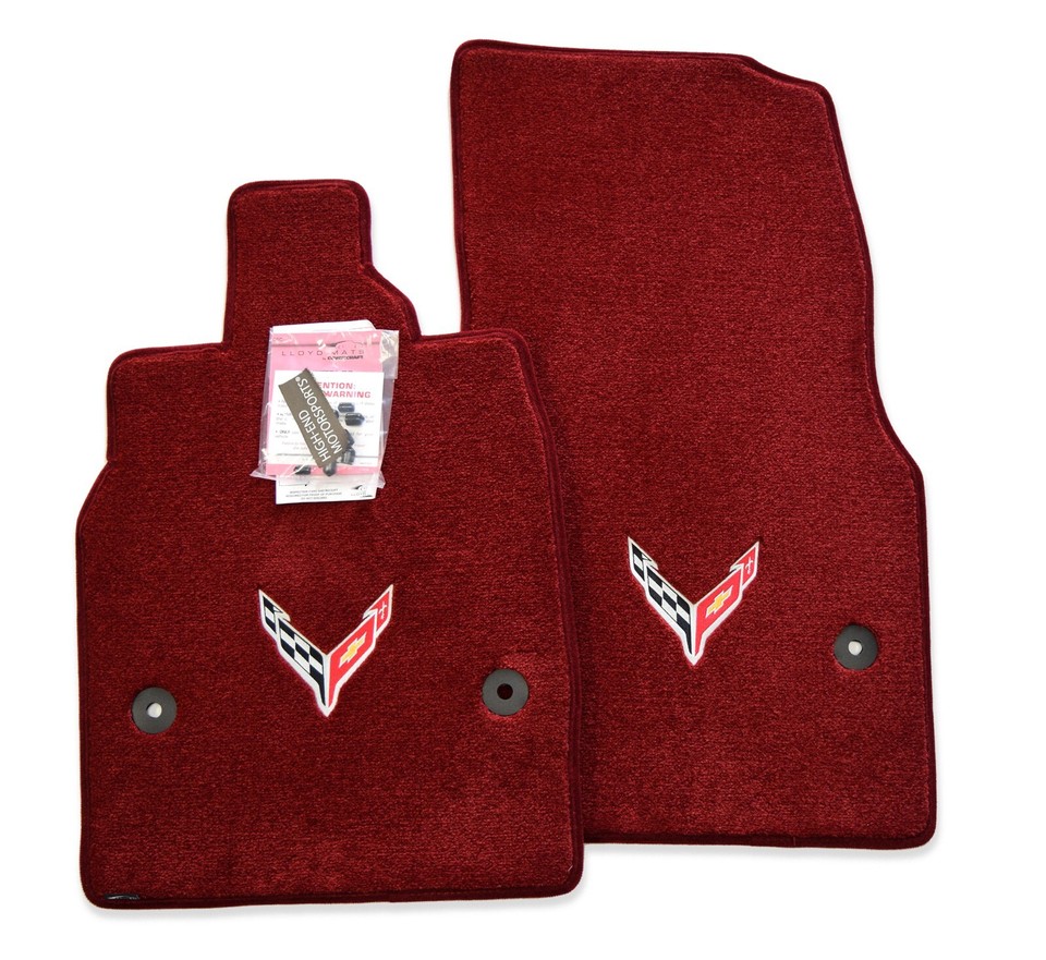 Chevrolet Corvette C8 Floor Mats Red Mist Paint Color Silver Logos ...