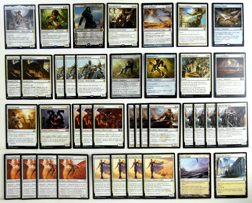 mtg WHITE AGGRO DECK Magic the Gathering rares 60 cards gideon jura ...