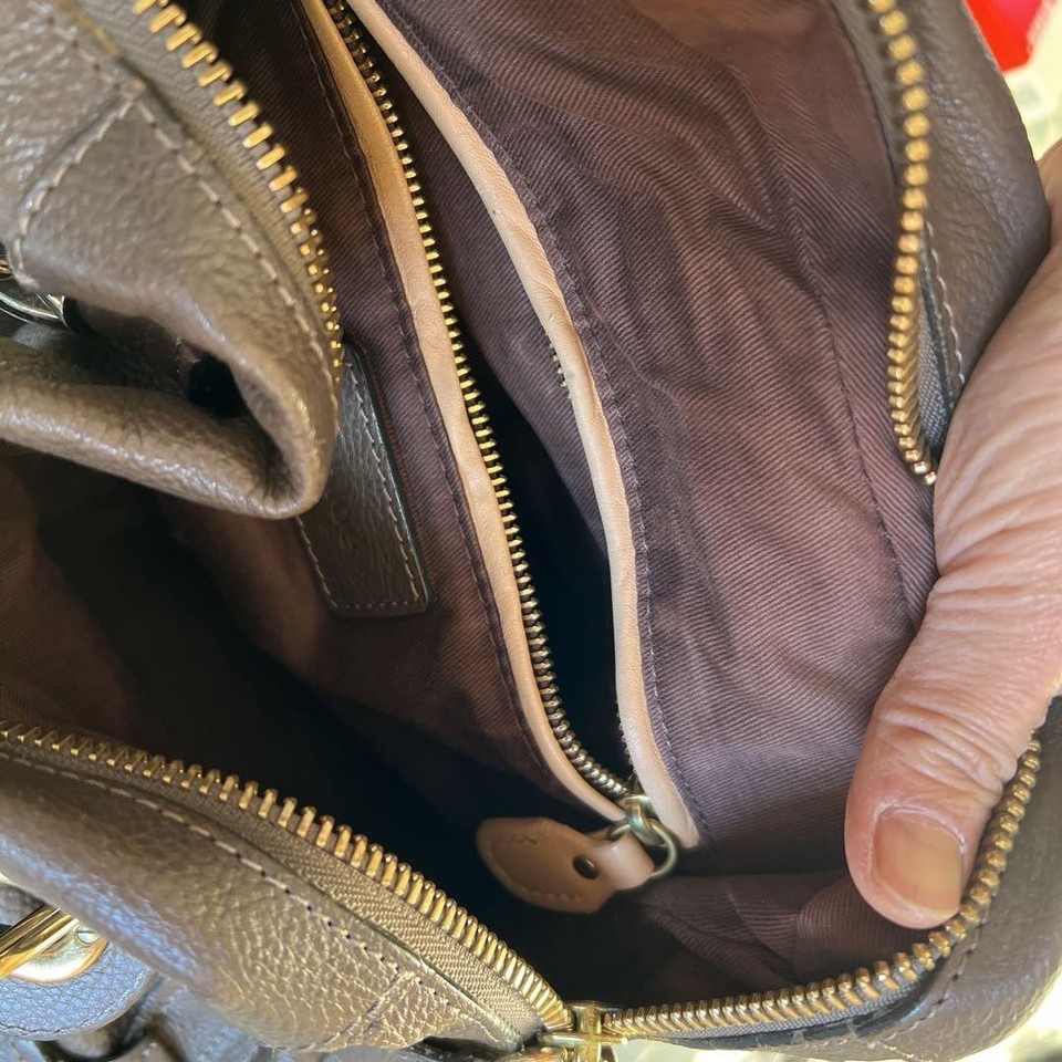 Chloe Parati Leather Handbag Shoulder 2-way Ash Gray 34x22x15cm | eBay