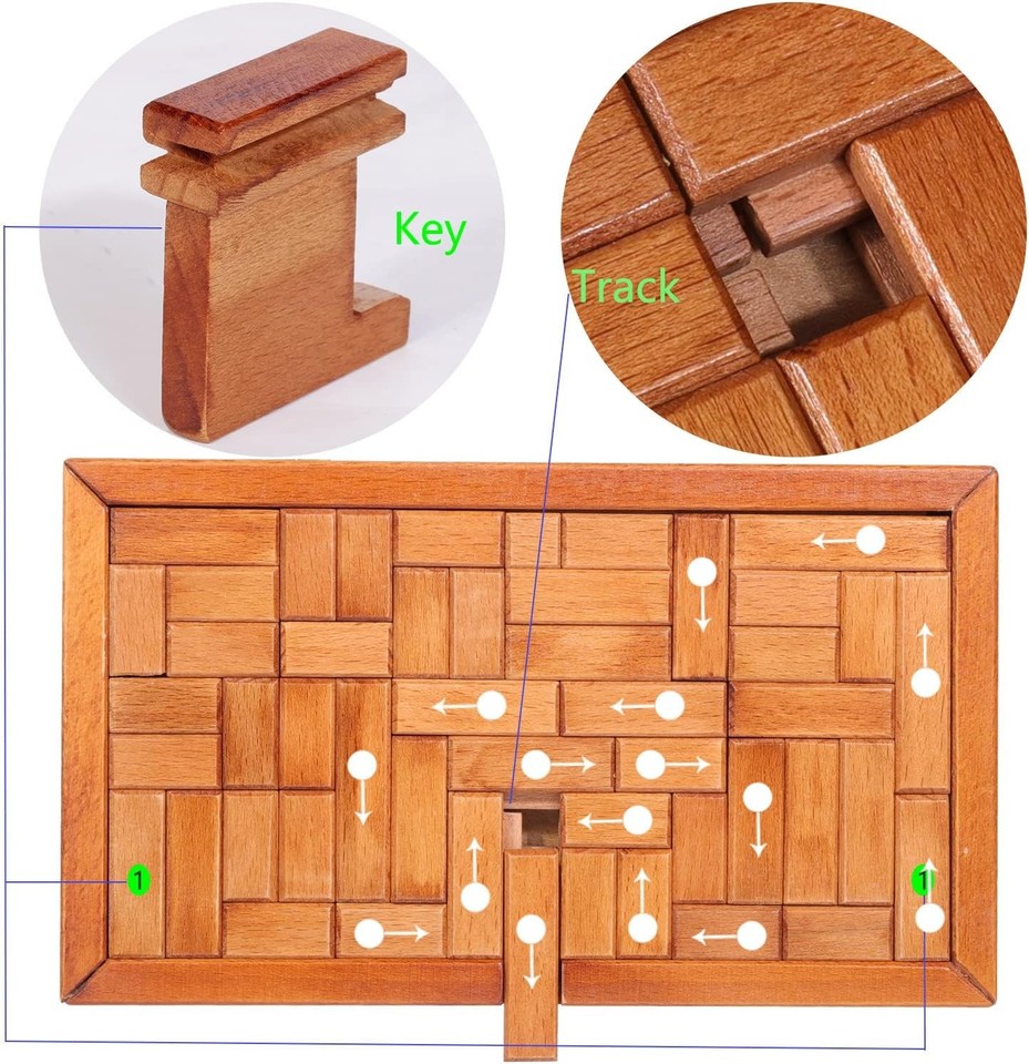 Big 32 Steps Wooden Secret Puzzle Box Toys Beech Wood Money Holder ...