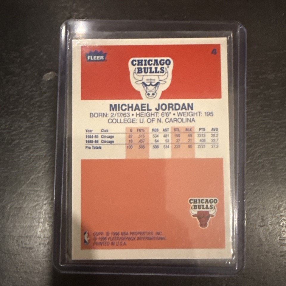MICHAEL JORDAN 1996-97 FLEER PREMIER DECADE OF EXCELLENCE BULLS 86 ...