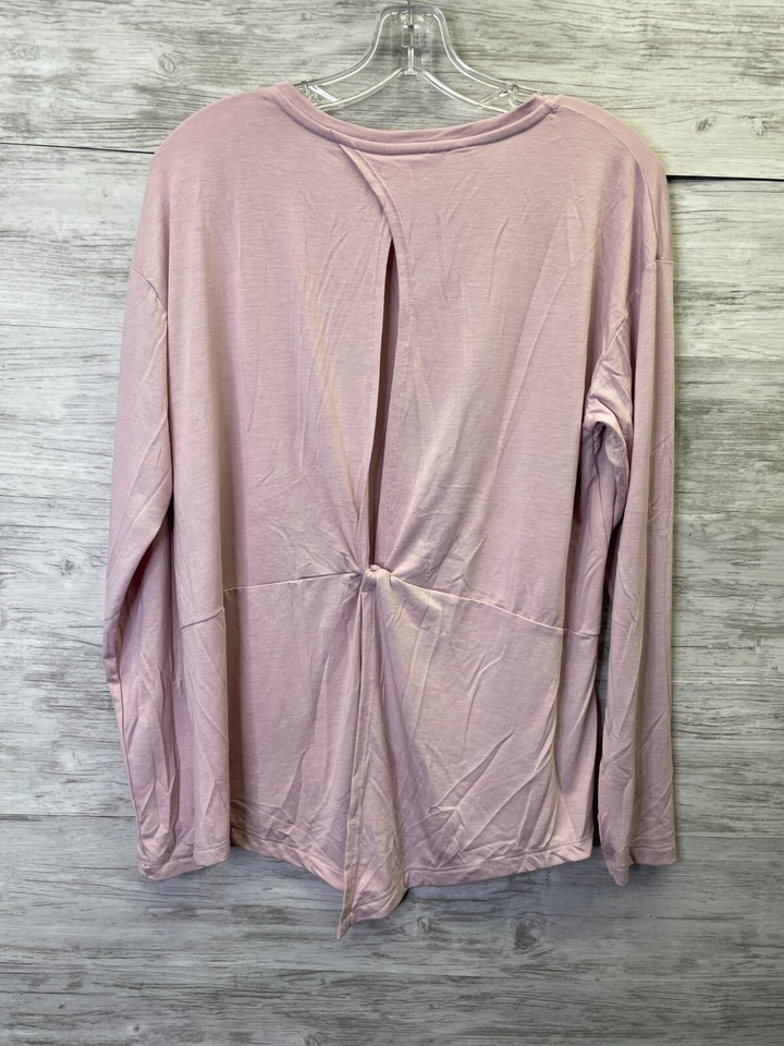 Apana Top Womens Size L Pink Long Sleeve Stretch Yoga Workout Open Back ...