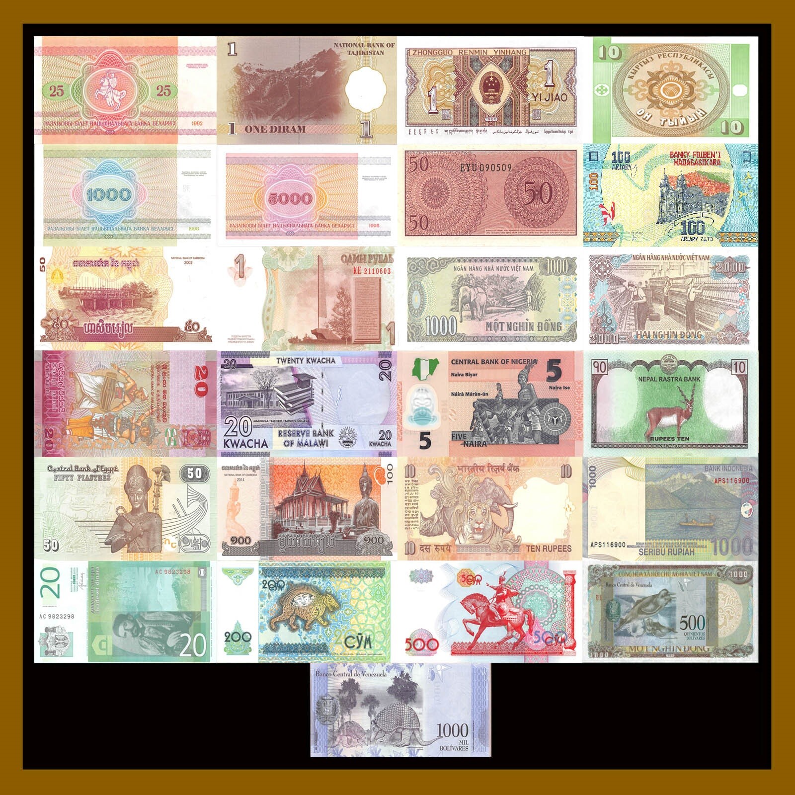 25 Pcs of Different World Mix (Mixed) Foreign Currency Lot, Unc | eBay