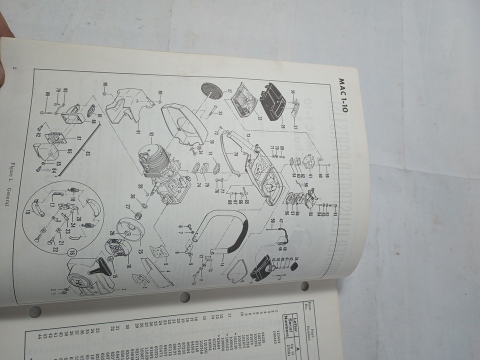 Vintage Dealer McCulloch Illustrated Parts List 1970 Mac 1-10 Chain Saw ...