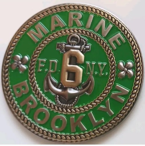 Marine 6 New York Fire Department Station Challenge Coin FDNY Brooklyn ...