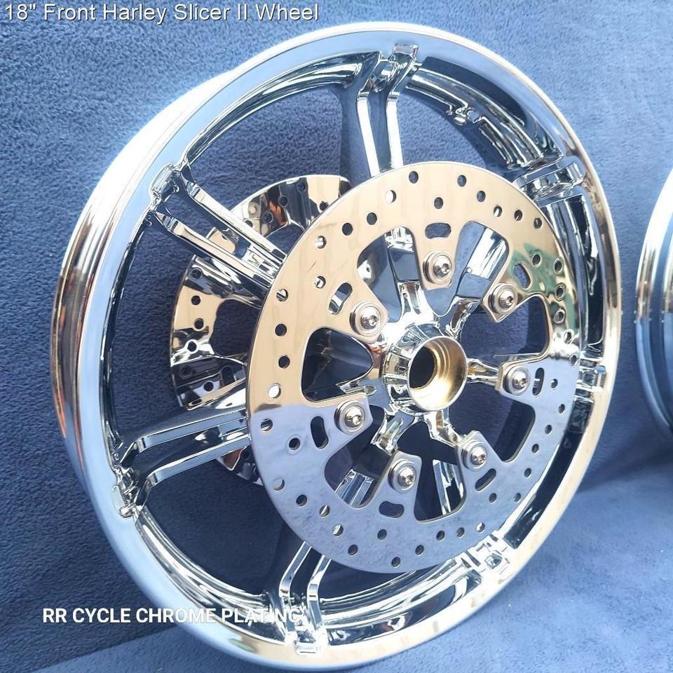 Harley Chrome Slicer II Front Wheel w/ 2 Rotors Ultra Limited Exchange ...