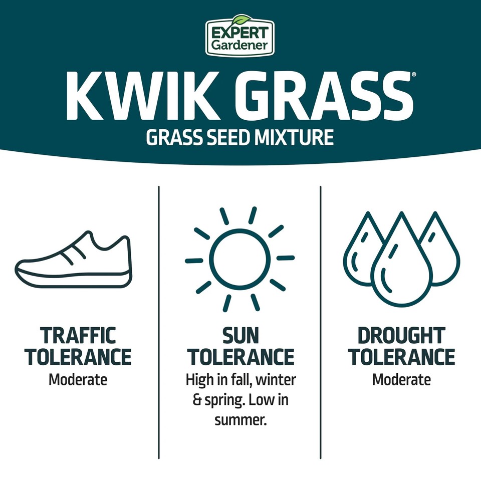 Expert Gardener Kwik Grass Seed Mix, for Sun to Partial Shade, 3 lb. | eBay