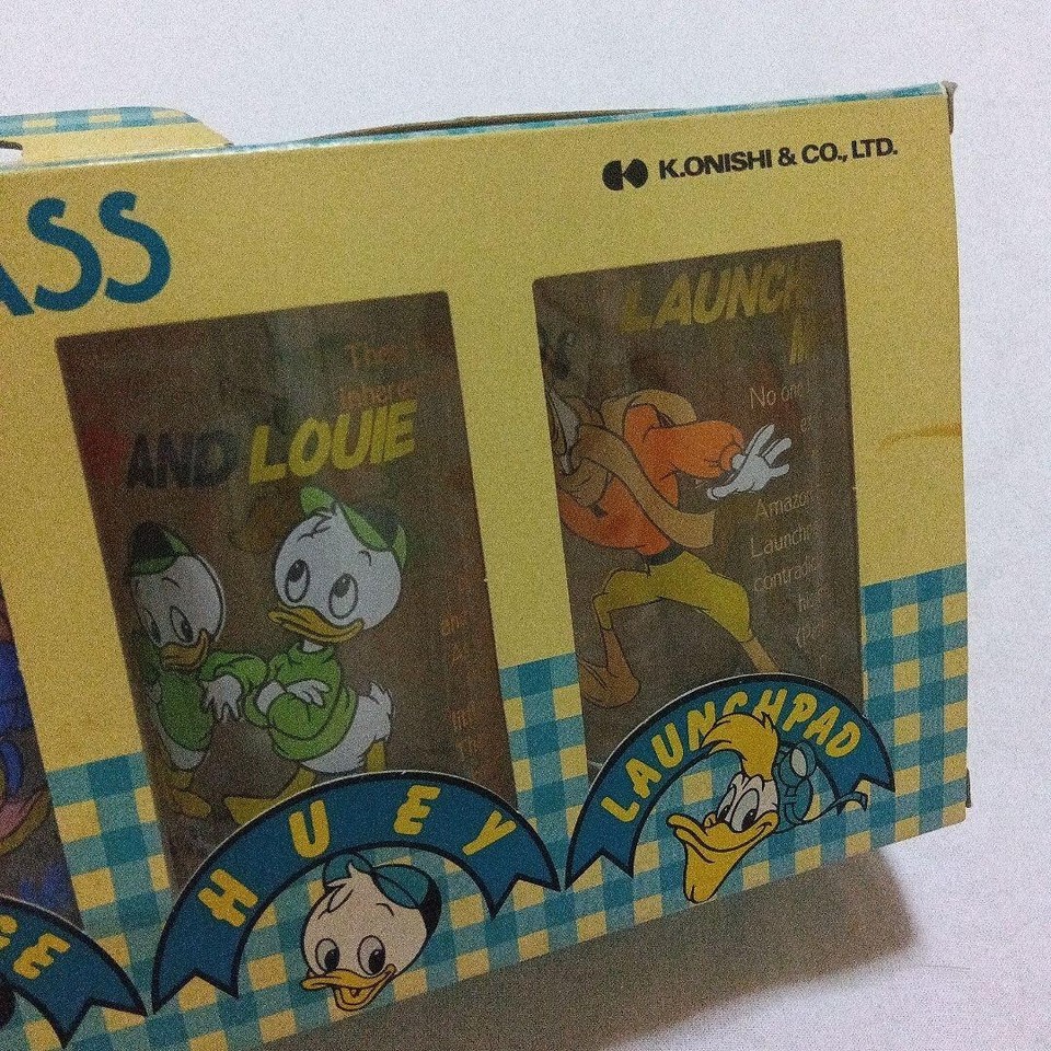 RARE Disney Duck Tales Glass Set Scrooge Huey Launchpad | eBay
