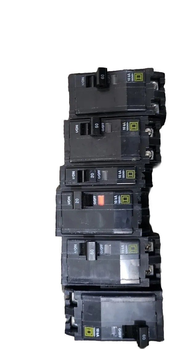 Lot Of 5. 50a, 60a, 20 amp 30 amp SQ D circuit breaker SQUARE D DP-4075 ...