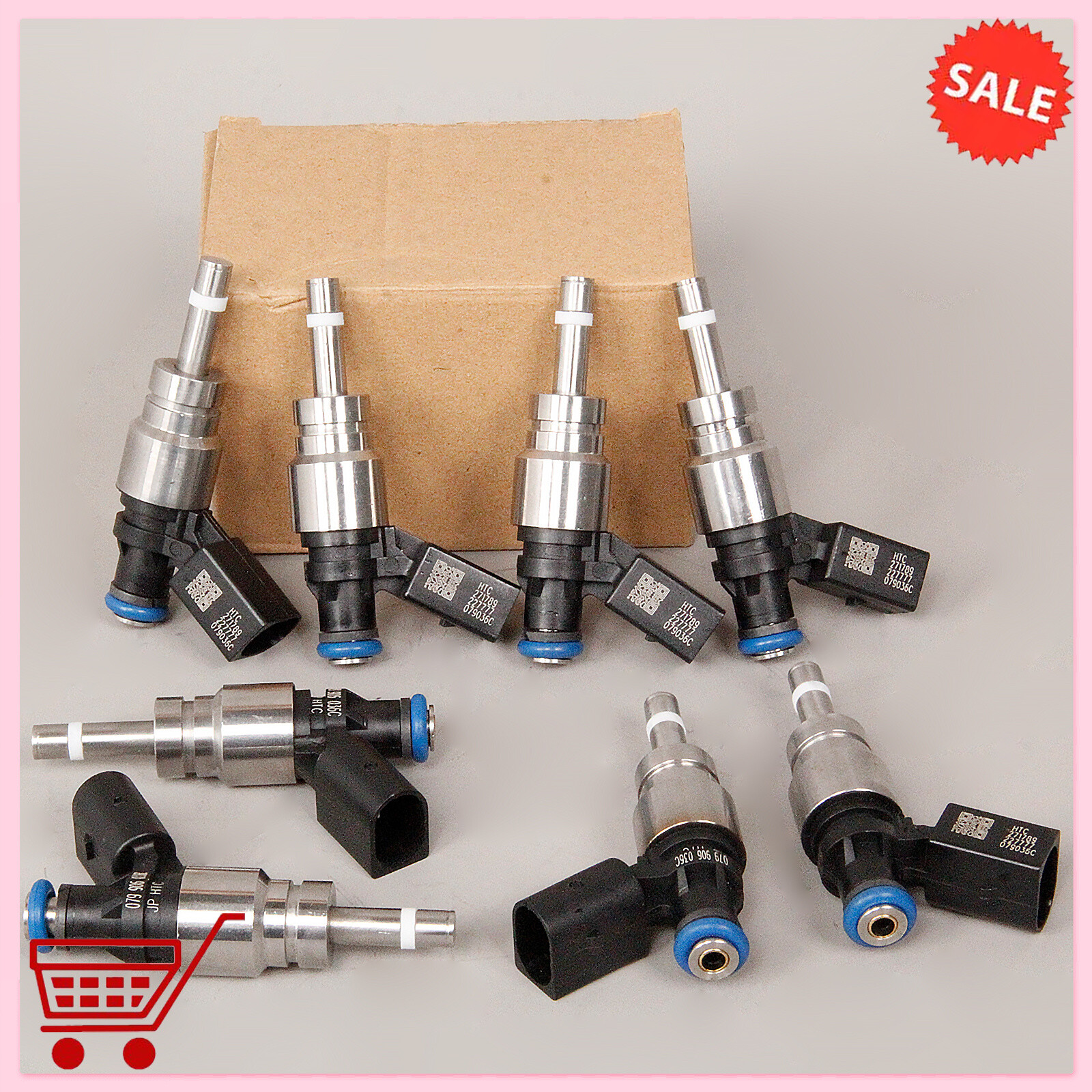 For Audi A6 A8 Set of 8 OEM Fuel Injectors 06E906036C 06E906036E ...