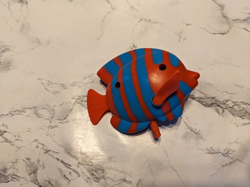 Vintage Wind Up Toy Fish Red Blue | eBay