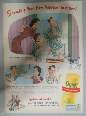 Kolynos Tooth Powder Ad: Something Happened To Daddy ! 1943 Size: 11 x ...