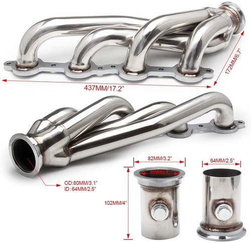 V2 Shorty Engine Swap Header V-band C-10 FOR LS Chevy GMC for LS1,LS2 ...