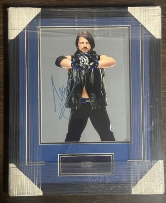 WWE AJ Styles Signed Framed 11x14 Photo PTS COA | eBay