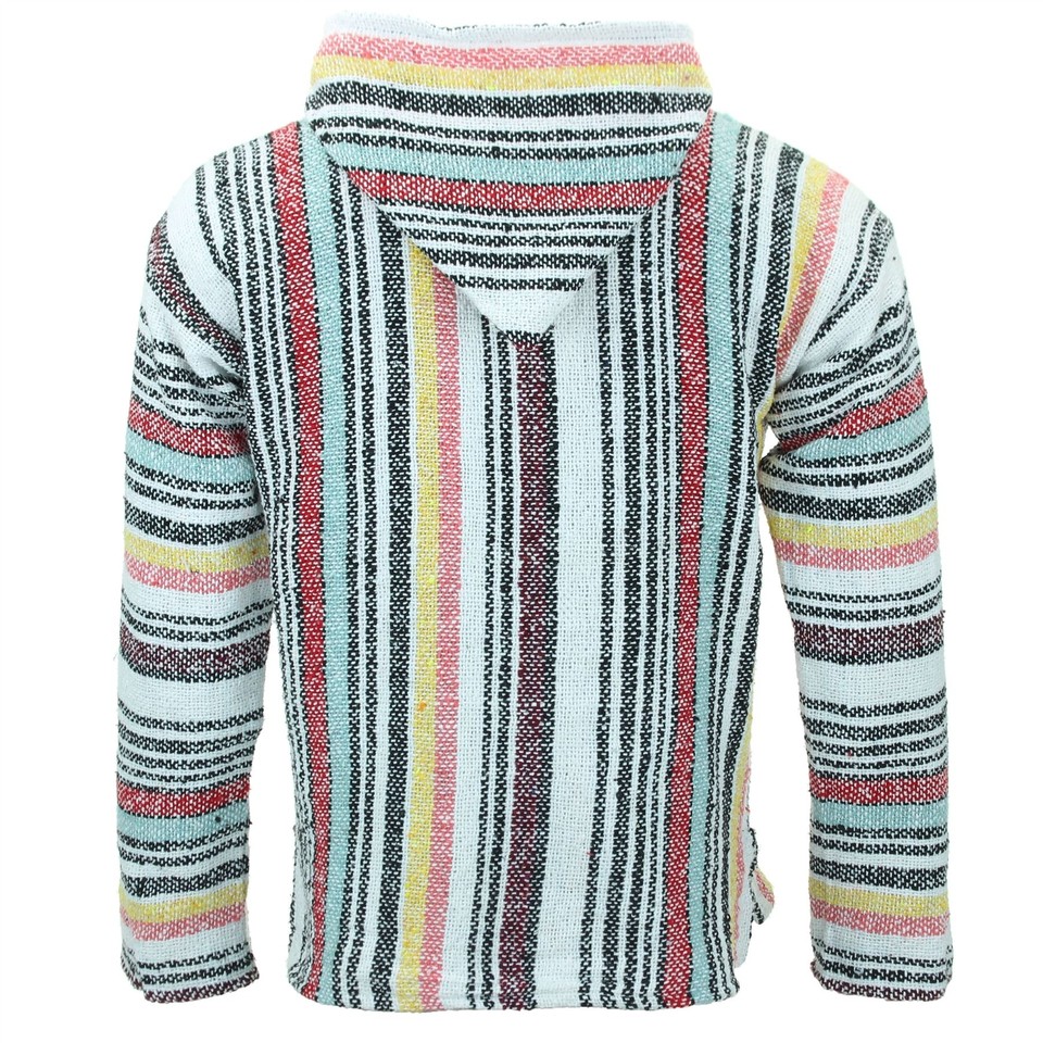 Mexican Baja Jerga Hoody Siesta Hoody Sweatshirt Jacket Hooded Warm ...