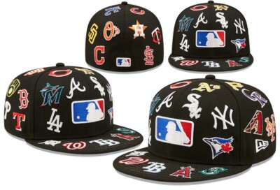MLB Era Multi Teams Patch Logos Fitted Hat All Star 59FIFTY Baseball ...