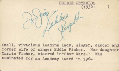 DEBBIE REYNOLDS - INSCRIBED SIGNATURE CIRCA 1953 | eBay UK