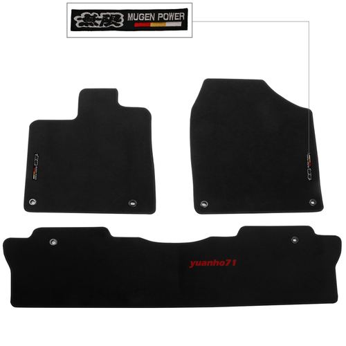 For 17-25 Honda Ridgeline Black Floor Mats Carpet Nylon Front & Rear w ...