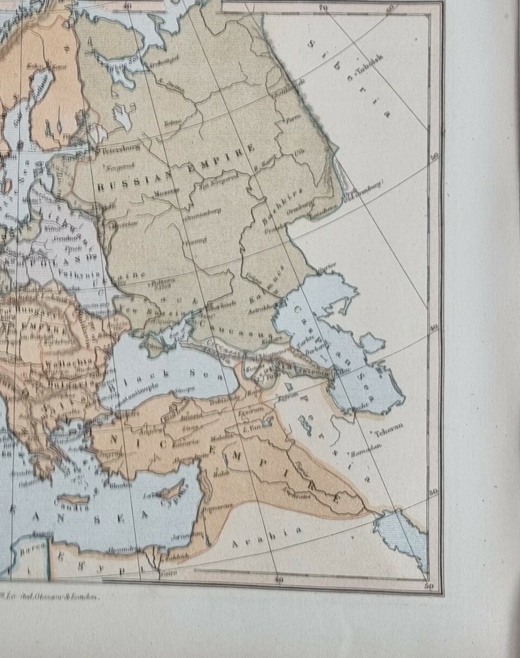 1878 ANTIQUE MAP GERMANY PERIOD OF REFORMATION NETHERLANDS - EUROPE ...