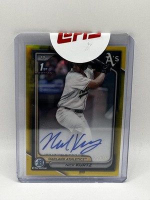 Nick Kurtz 2024 Bowman Draft #CPA-NK True Yellow 1st Bowman Auto Color ...