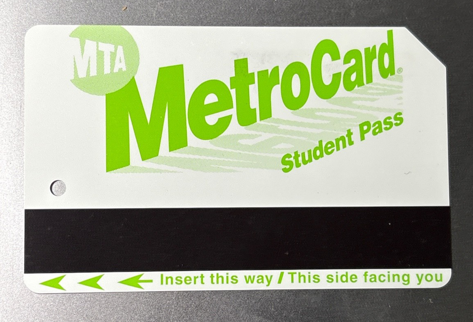 MTA’s Iconic MetroCard S (Student Special Program Pass 2 trips) NYC ...