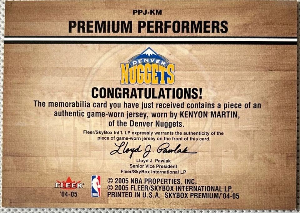2004-05 Skybox Premium Premium Performers Jerseys Kenyon Martin | eBay