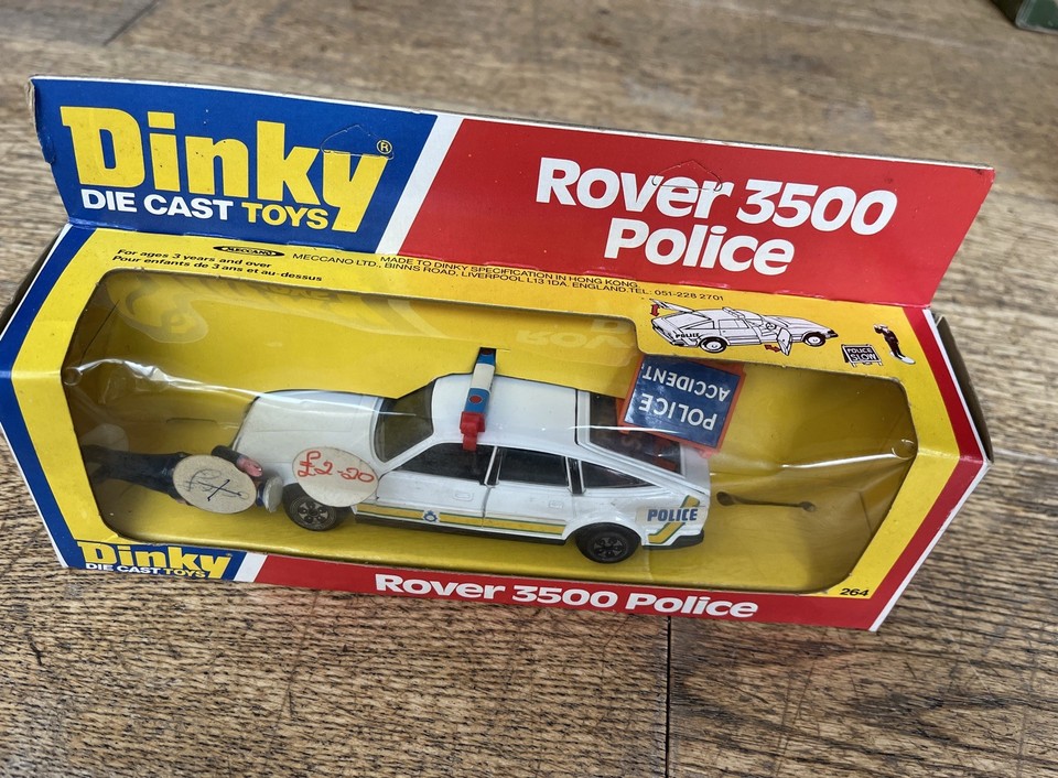 Vintage DINKY 264 Die Cast Toys Rover 3500 Police boxed set, car ...