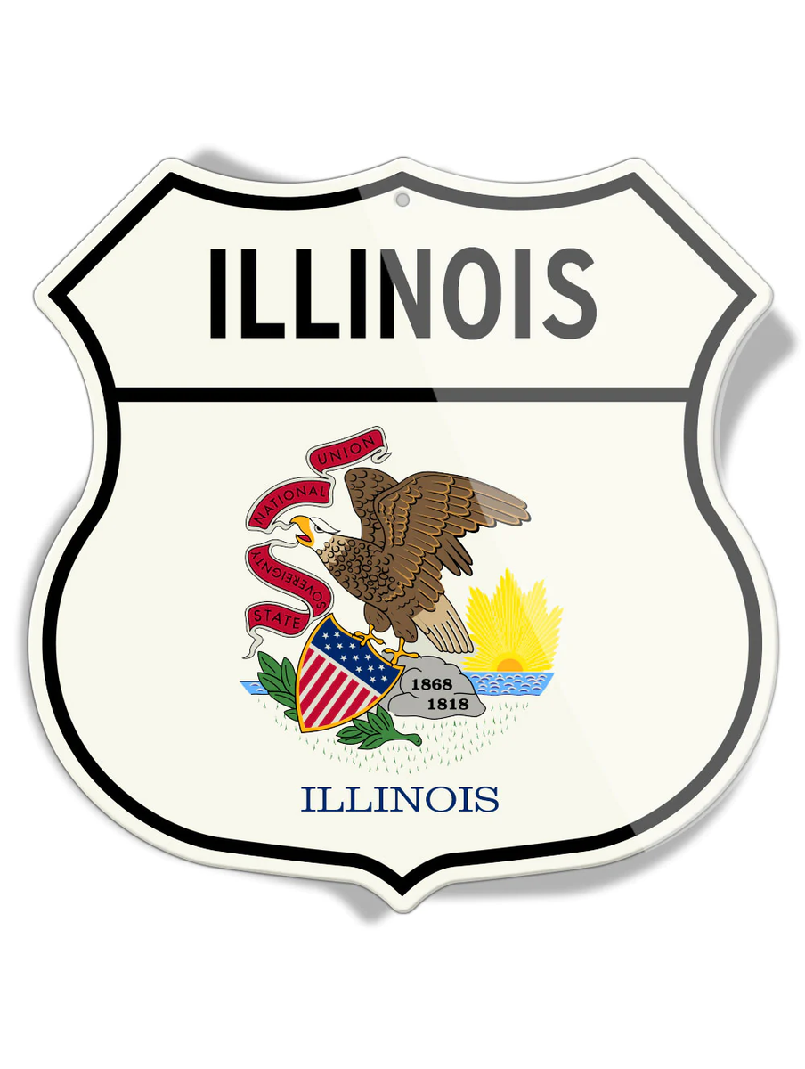 Illinois Shield Logo Seal Based US State Flag Redesigns Day 4: